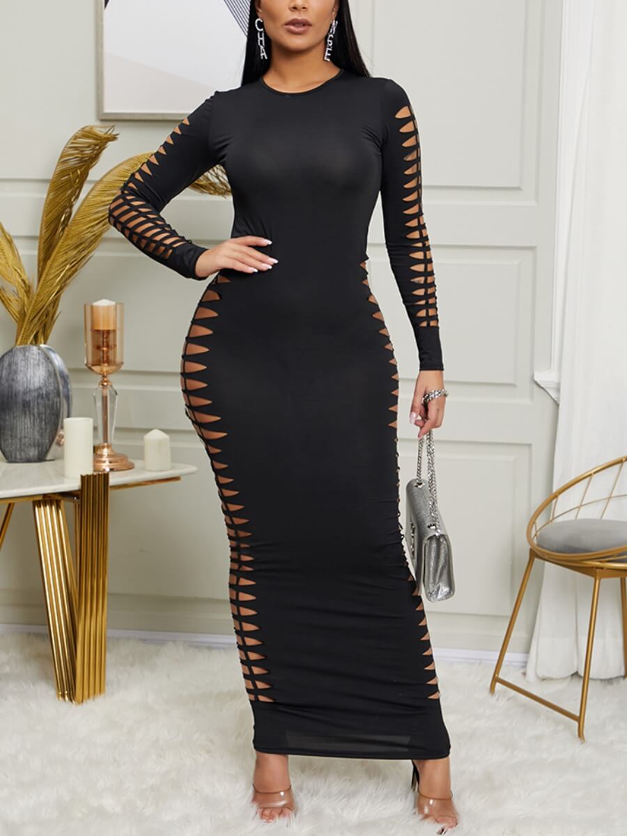Lovely Sexy Hollow-out Black Ankle Length DressLW | Fashion Online For ... Lovely Sexy Hollow-out Black Ankle Length DressLW | Fashion Online For ...